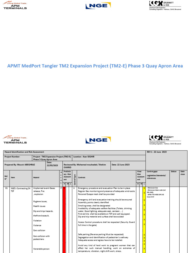 AST Globale chantier Tanger APM Terminal | PDF | Crane (Machine) | Elevator