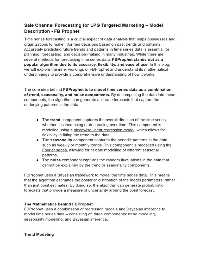 Sale Channel Forecasting for LPG Targeted Marketing – Model Description - FB Prophet | PDF ...