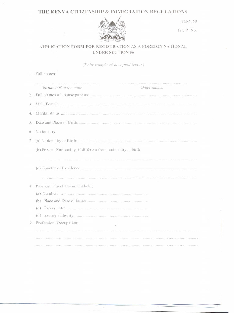 Alien registration form | PDF