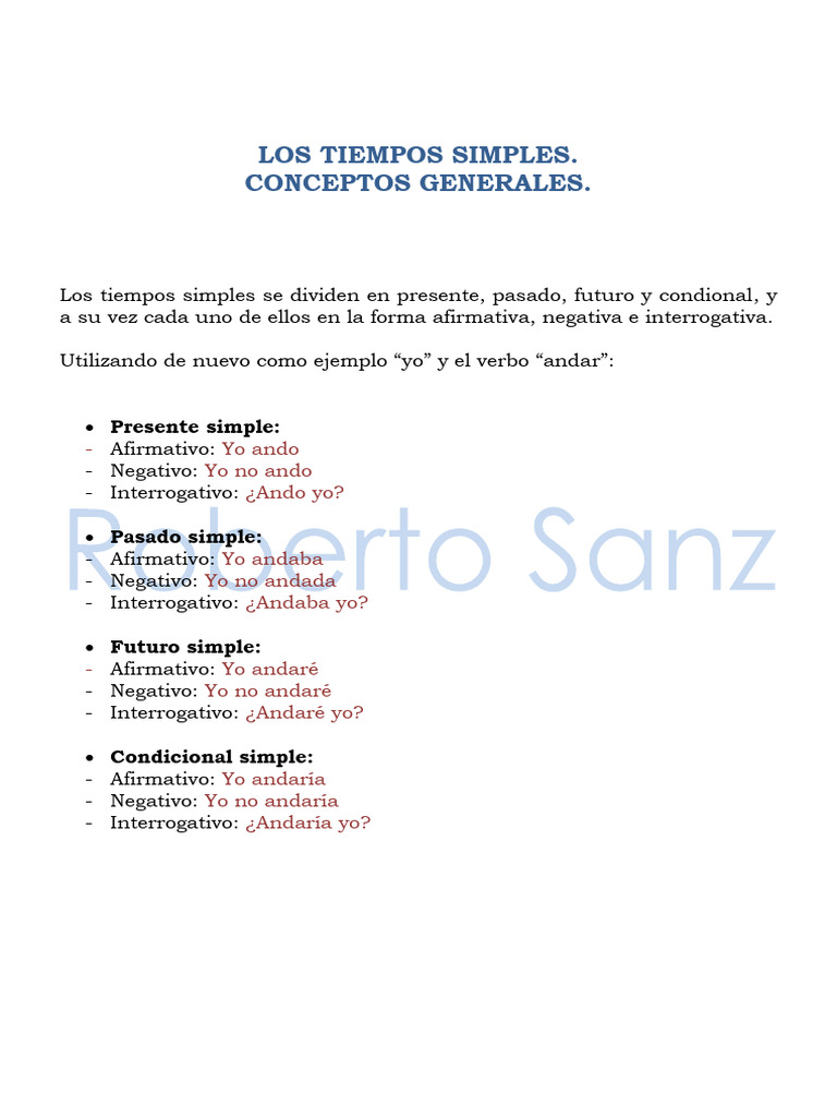 Clase+03.+Los+Tiempos+Simples.+Conceptos+Generales (2) | PDF
