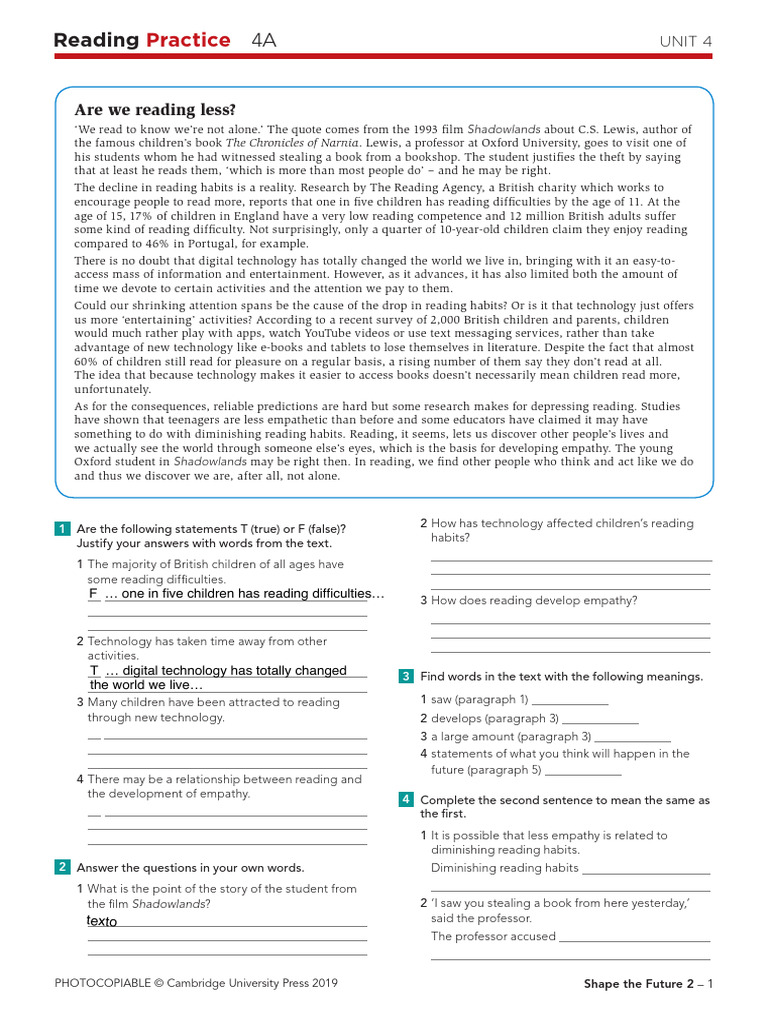 Decline in Children's Reading Habits | PDF | Empathy | C. S. Lewis