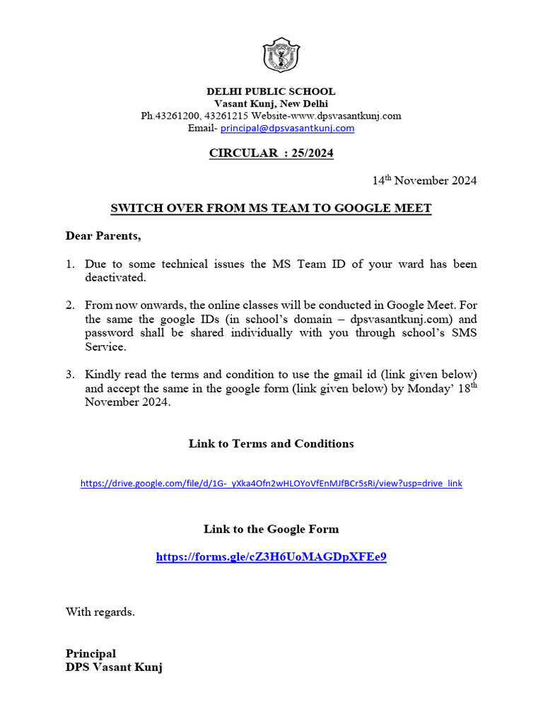 Revised Circular - IT - T&C - DPSVK | PDF