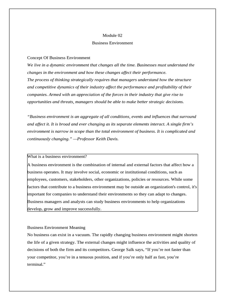 Business Environment Module 2 | PDF | Marketing | Performance Appraisal