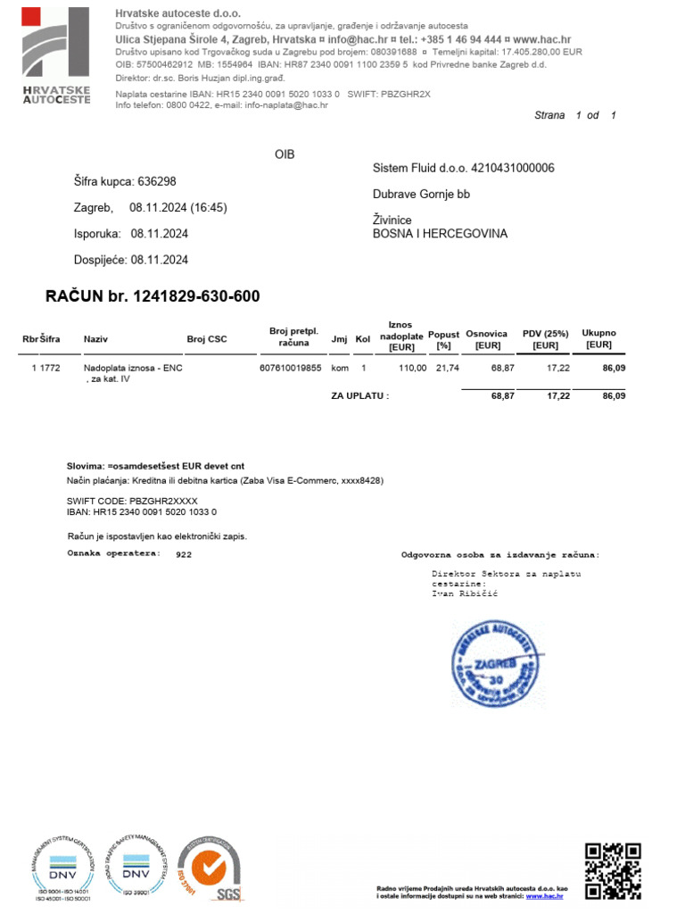 Racun HAC 14762980 | PDF