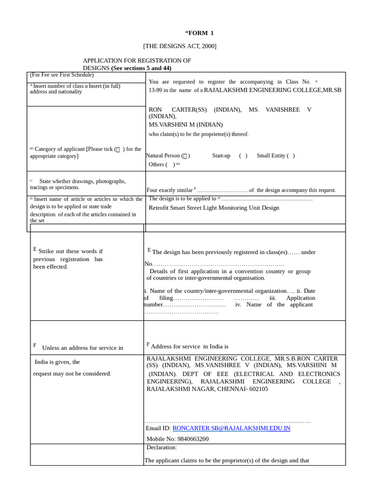 Form_1[1]_PATENT | PDF | Intellectual Property Law | Civil Law (Common Law)