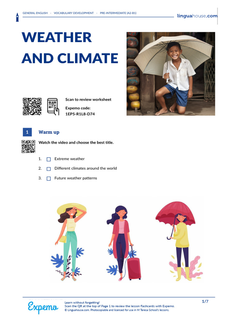 Weather and Climate British English Teacher A2 B1 | PDF | Rain | Weather