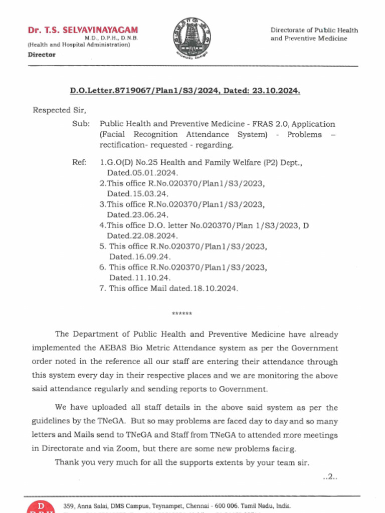 D.O Letter - TNeGA - FRAS 2.0 - 23.10.2024 | PDF