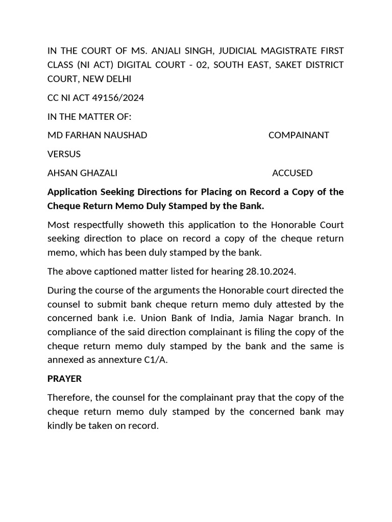 Farhan Naushad, Application | PDF