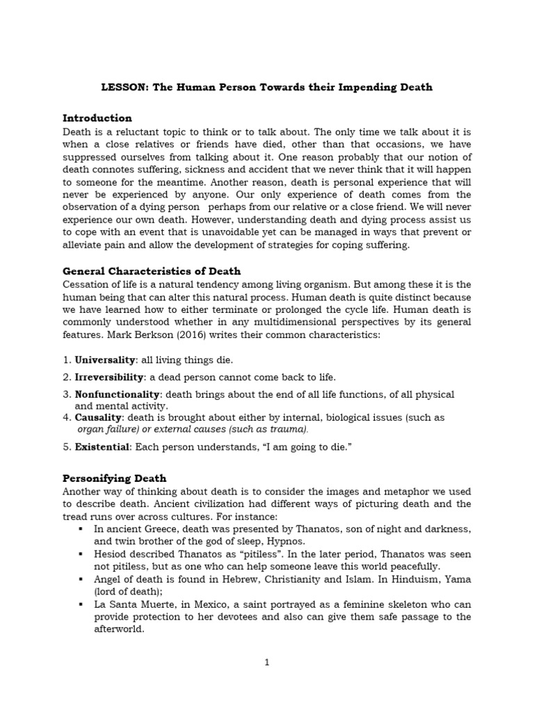 Week 7 Human Person Death | PDF | Martin Heidegger