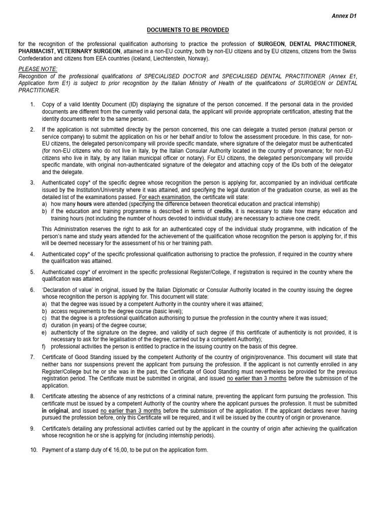 Annex D1 para Homologacion en Italia | PDF | Academic Degree | Identity ...