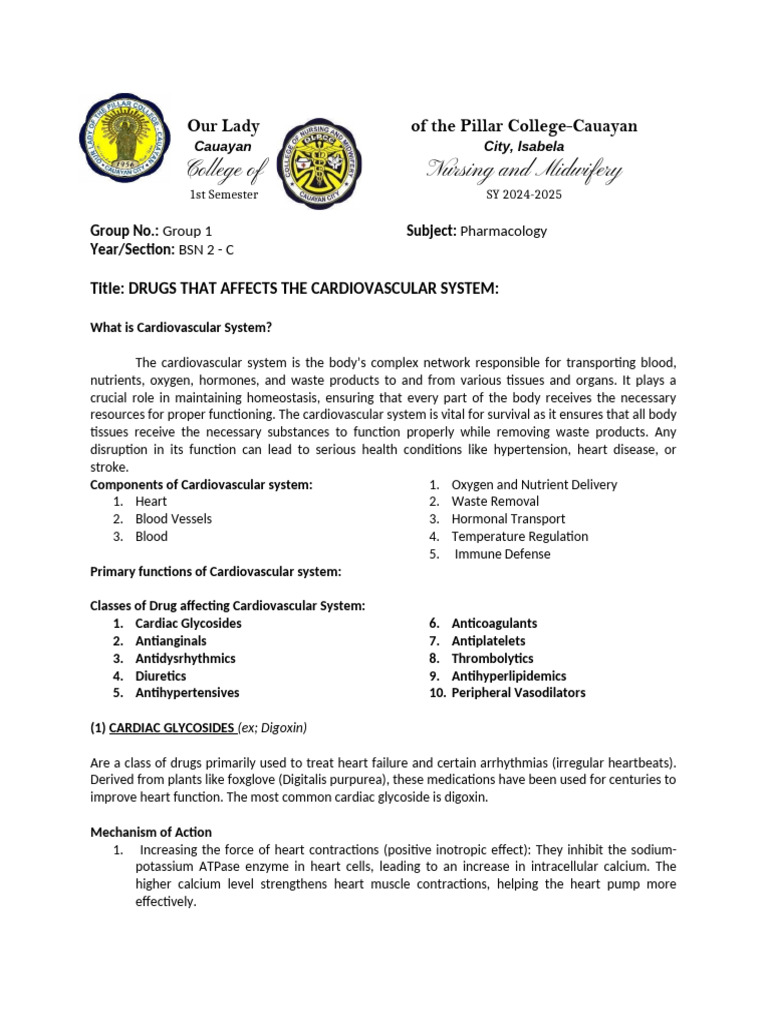 g1 2c Pharma Report | PDF | Thrombus | Cholesterol
