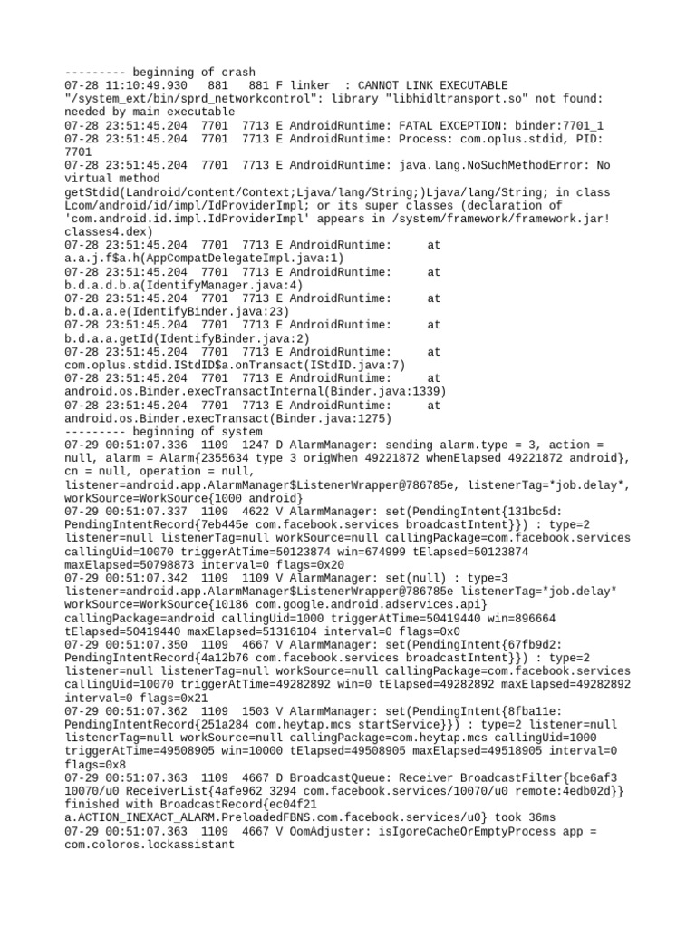 standby_android_log_2024_0729_015840 | PDF | Software Development | Computing Platforms