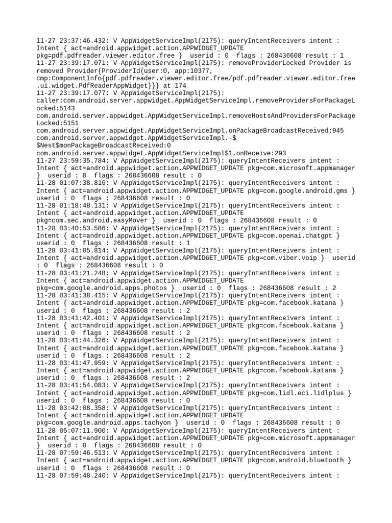 Appwidget History Log1 | PDF | Android (Operating System) | Smartphone