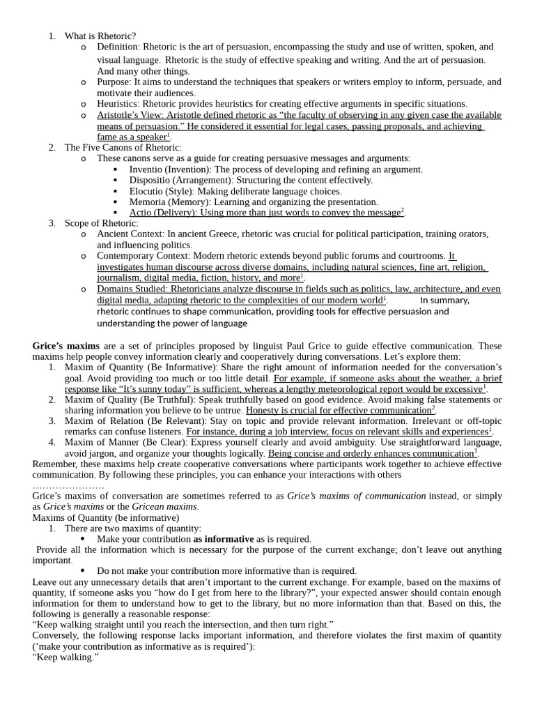 Rhetorica Notes Exam | PDF | Rhetoric | Public Speaking