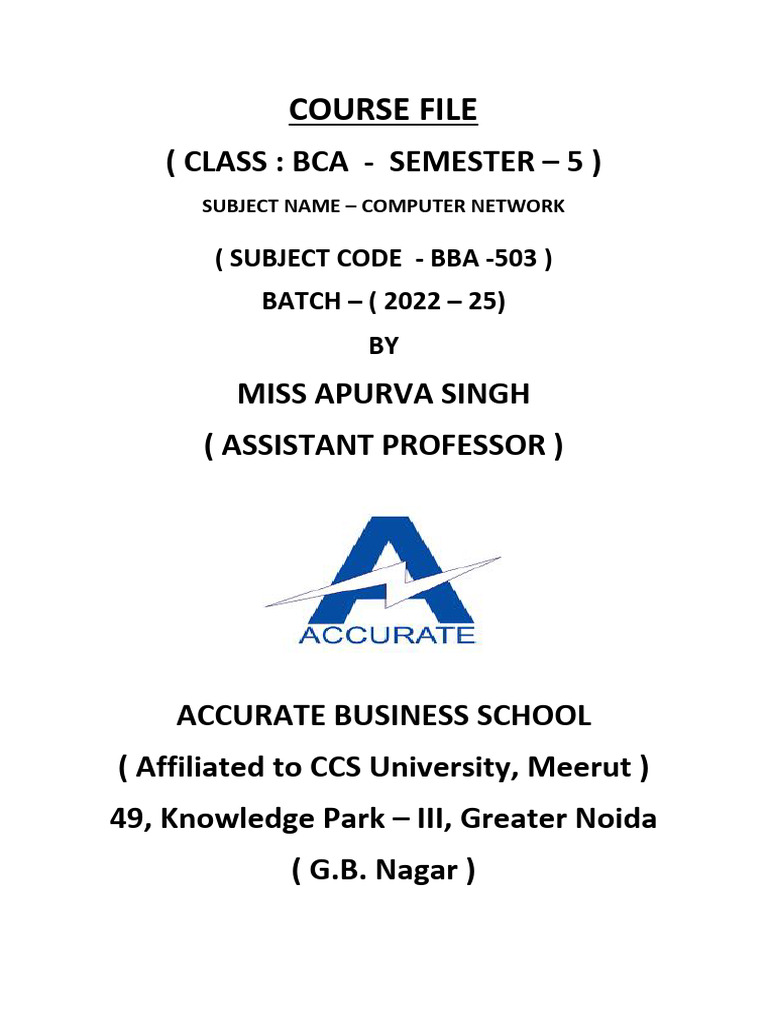 BCA Semester 5 Computer Network Course | PDF