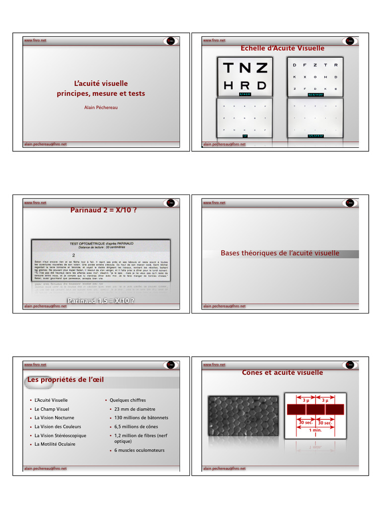 Mesure et Échelles d'Acuité Visuelle | PDF | Acuité visuelle | Sens ...