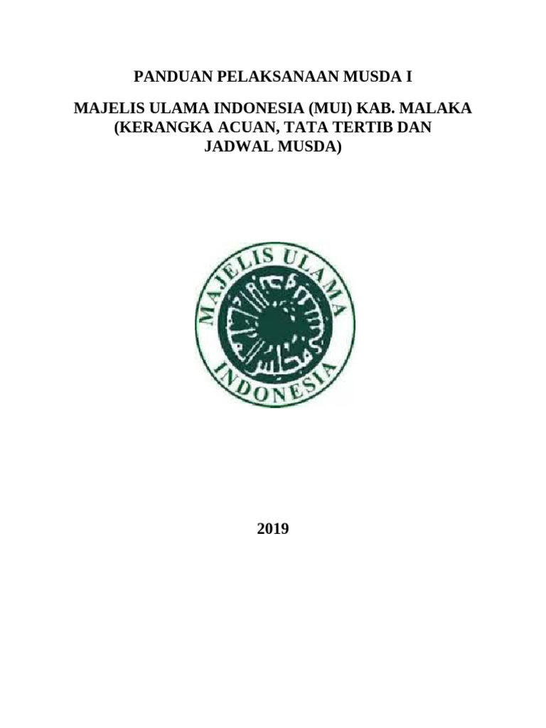 Panduan MUSDA I MUI Kab. Malaka 2019 | PDF