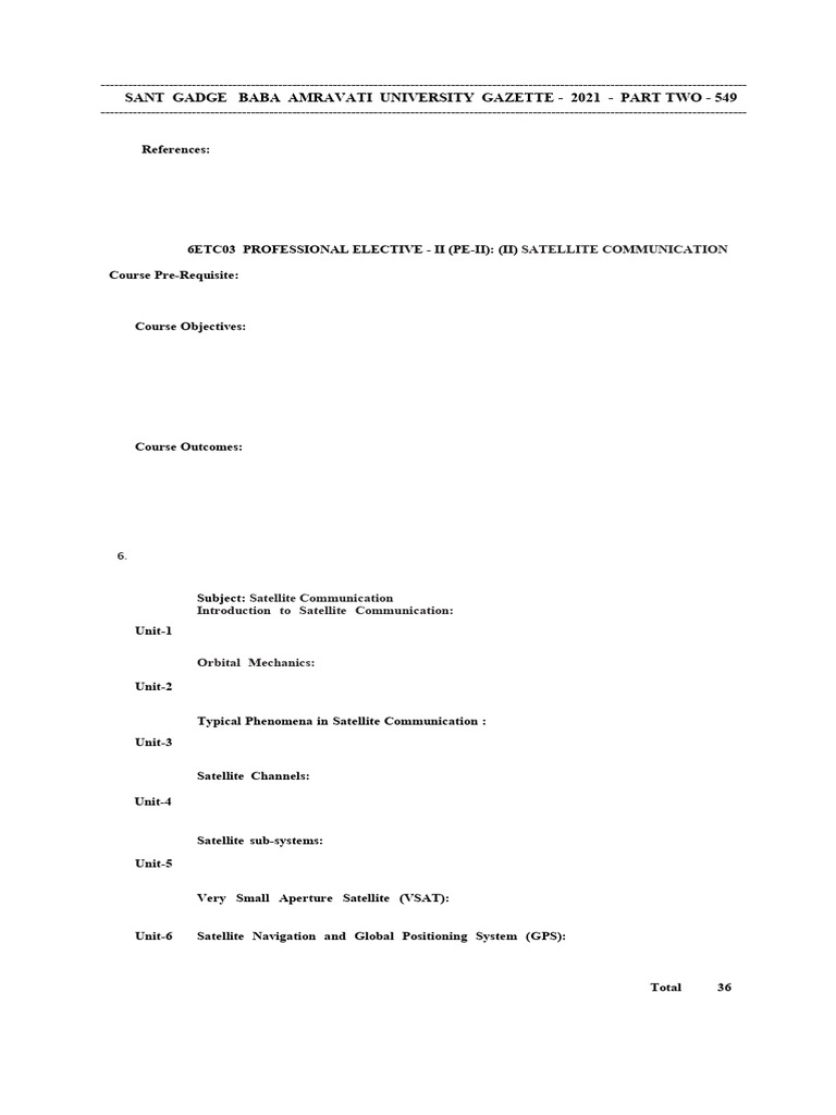Syllabus Satellite Communication | PDF | Mean Squared Error | Algorithms