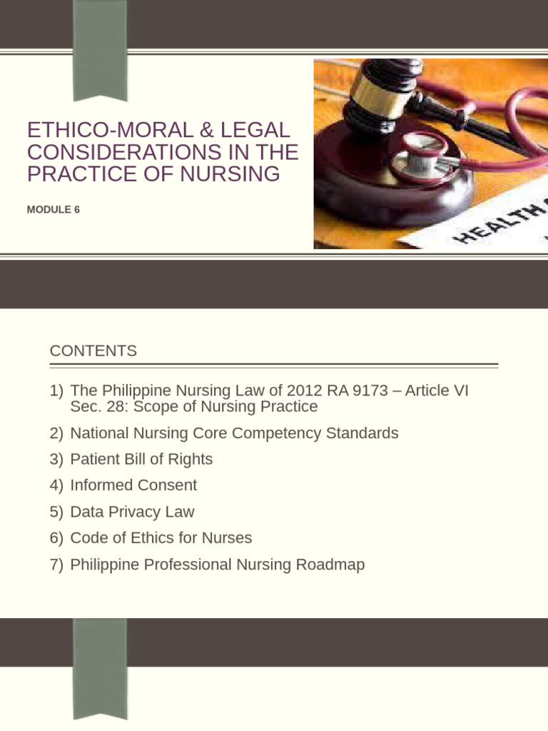 Nursing Ethics and Legal Standards in PH | PDF | Informed Consent | Nursing