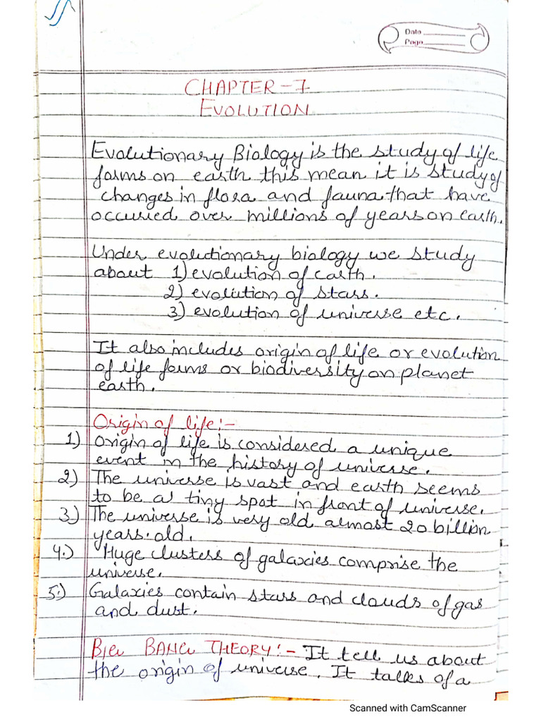 Ch-Evolution Class 12 Bio Ncert Notes | PDF