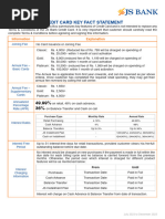 JS Bank Credit Card Key Features Guide | PDF | Credit Card | Interest