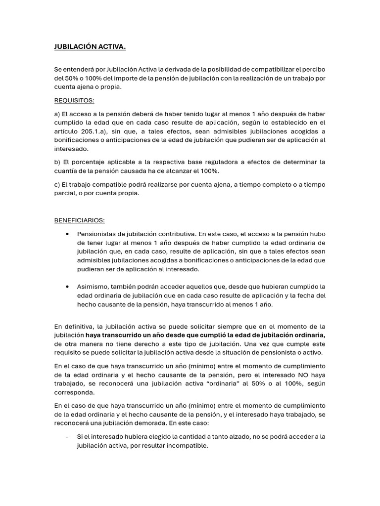 Anexo. JUBILACIÓN ACTIVA | PDF | Jubilación | Pensión