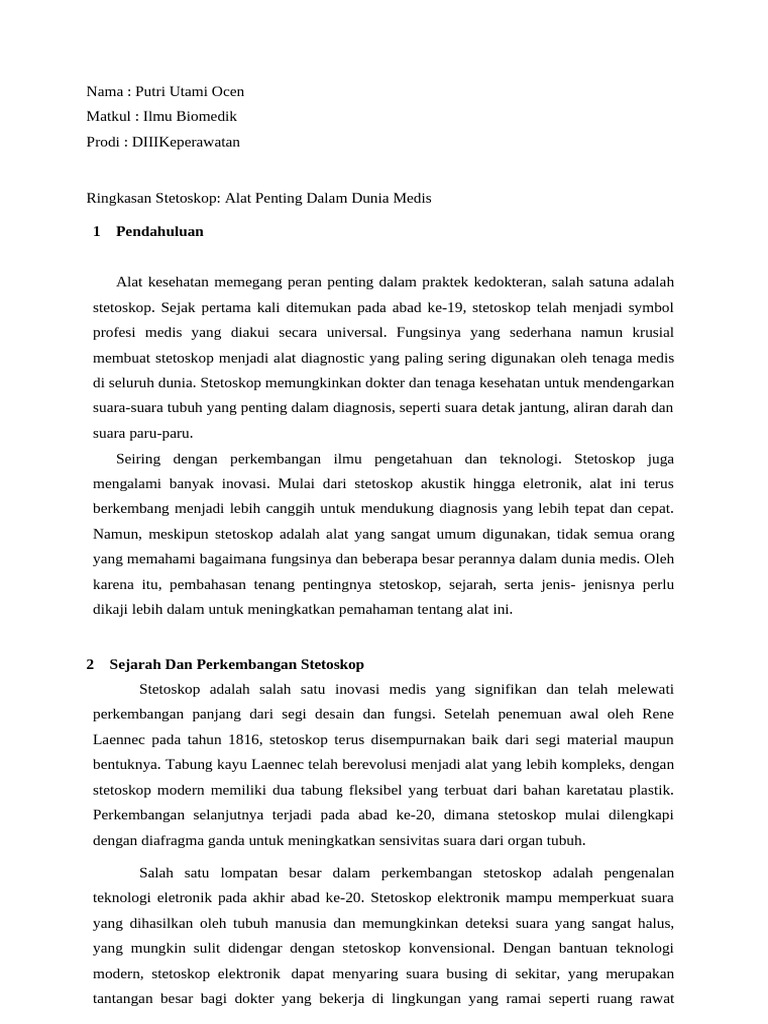 Putri Utami Ocen Stetoskop | PDF