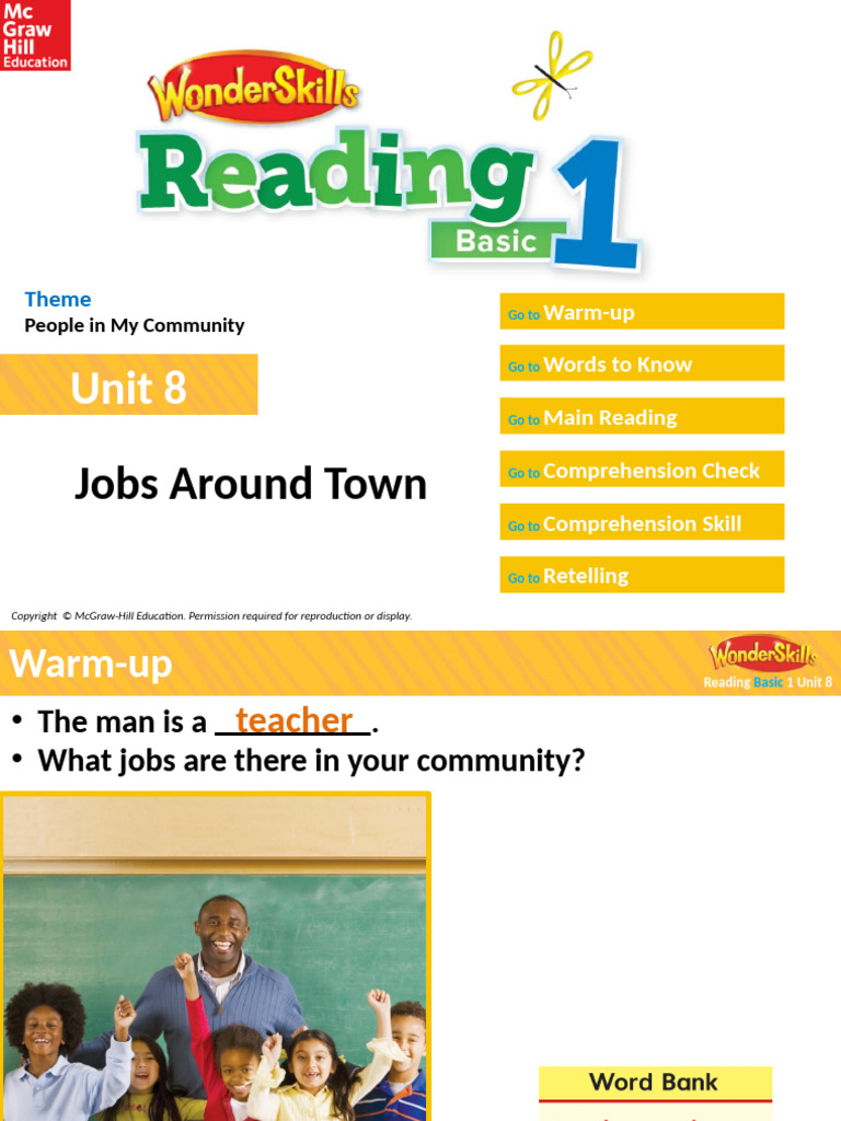 Presentation Slides - Basic 1 - Unit 8 | PDF | Reading Comprehension ...