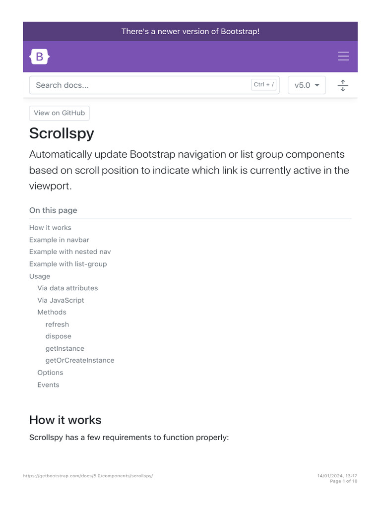 Scrollspy Bootstrap v50 | PDF | Document Object Model | Bootstrap (Front End Framework)