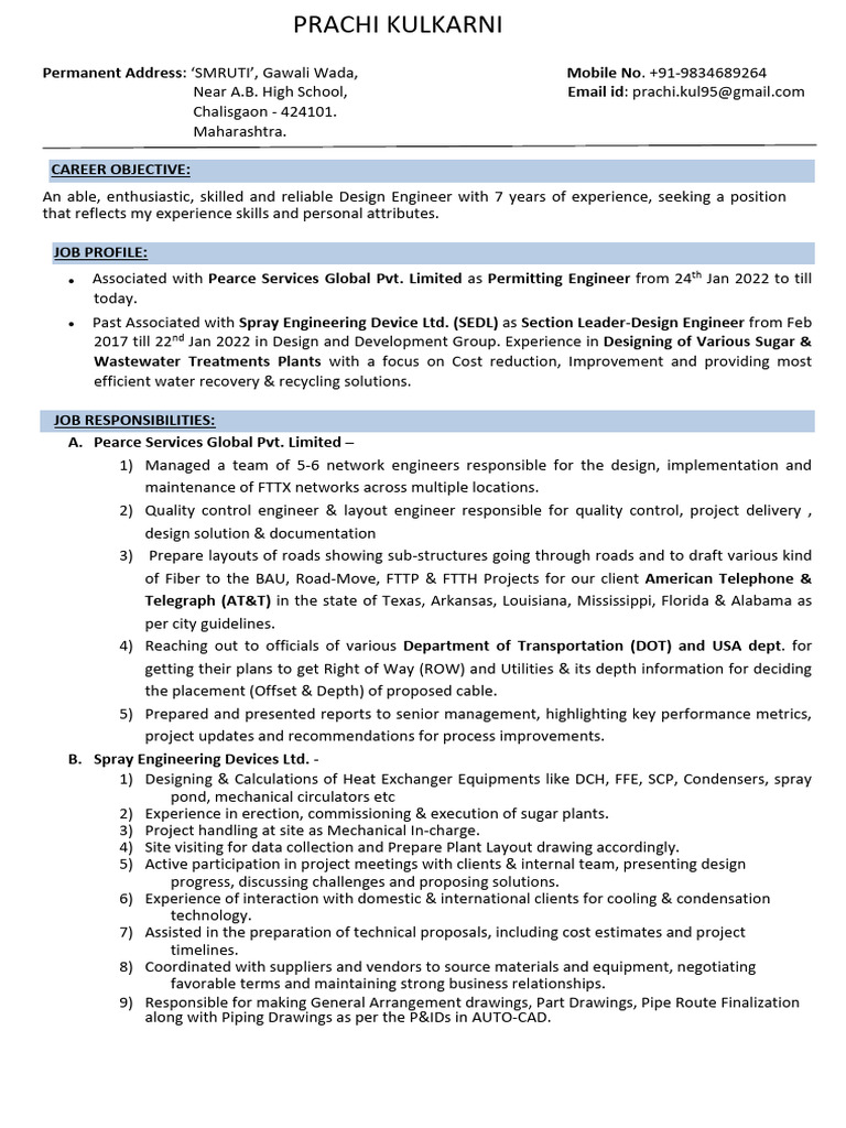 PRACHI KULKARNI - Mechanical Engg | PDF | Heat Exchanger | Fiber To The X