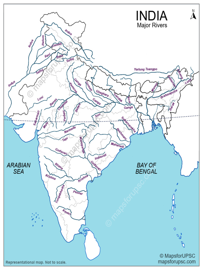 Major Rivers in India Map | PDF