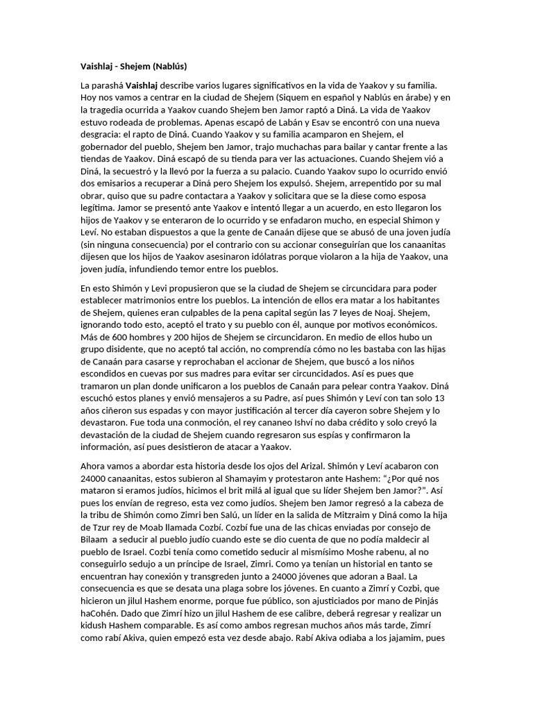 Parasha #8 - Vaishlaj-Shejem-5785 | PDF
