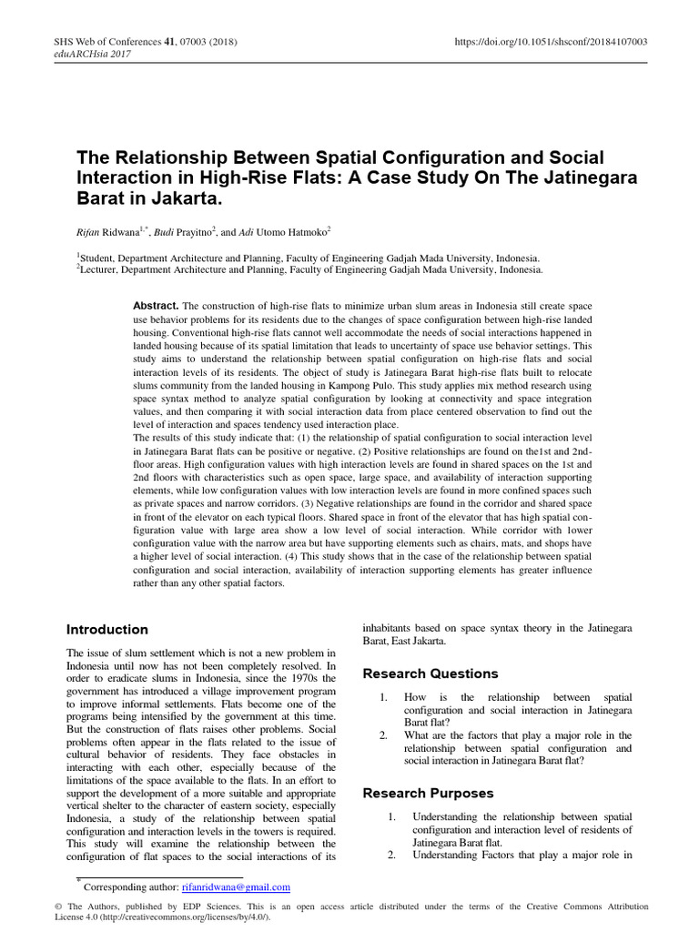The Relationship Between Spatial Configuration And | PDF | Space | Quantitative Research