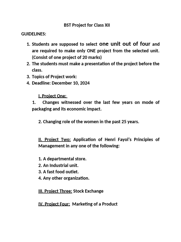 Notice - BST Project For Class XII Practical Examination | PDF ...