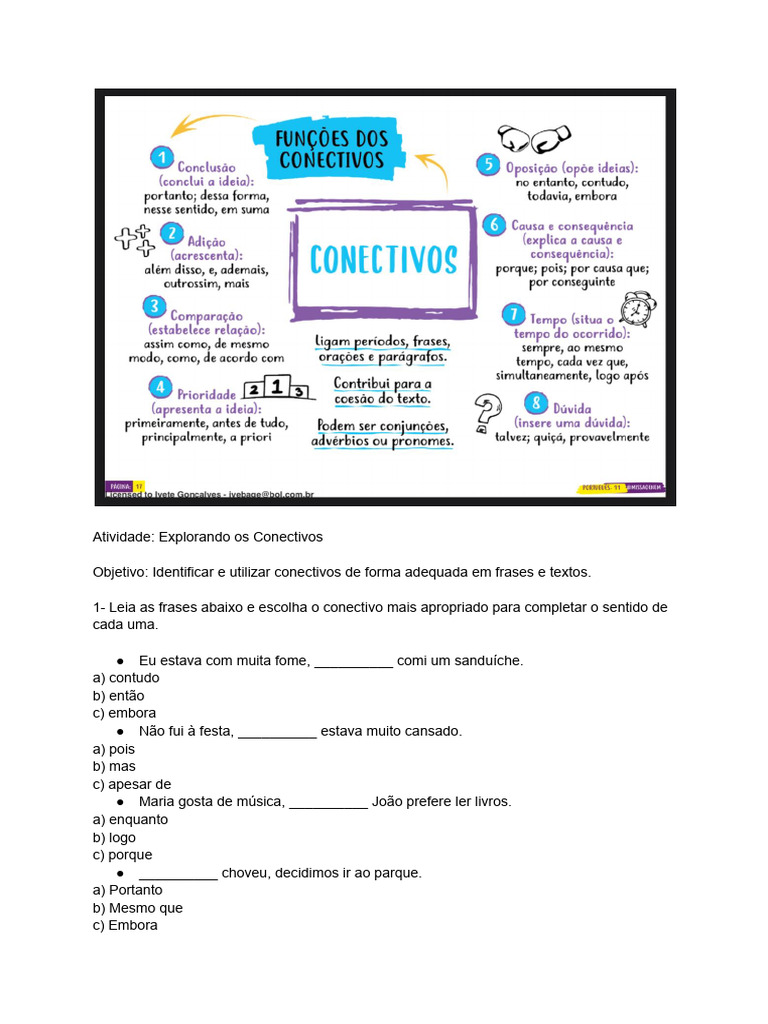 Uso de Conectivos em Frases e Textos | PDF
