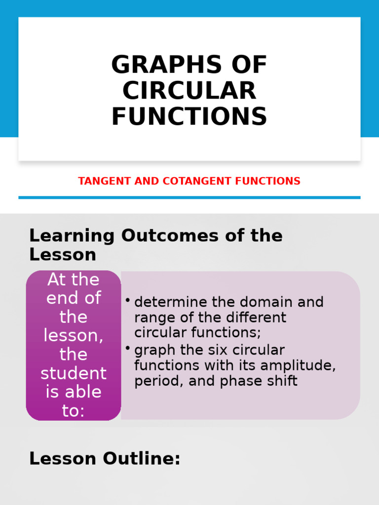 Graphs of Tangent and Cotangent Functions | PDF | Trigonometric ...