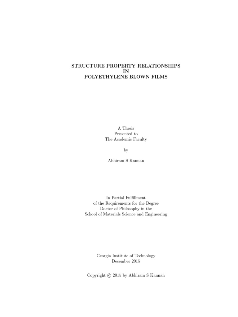 Structure Property Relationships in Pe Bolwn Film | PDF | Polyethylene | Polymers