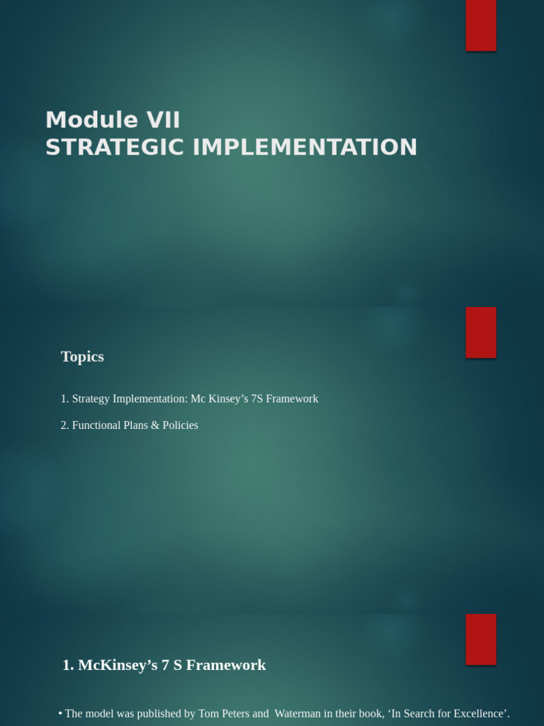 Module VII Strategic Implementation | PDF | Strategic Management | Financial Economics