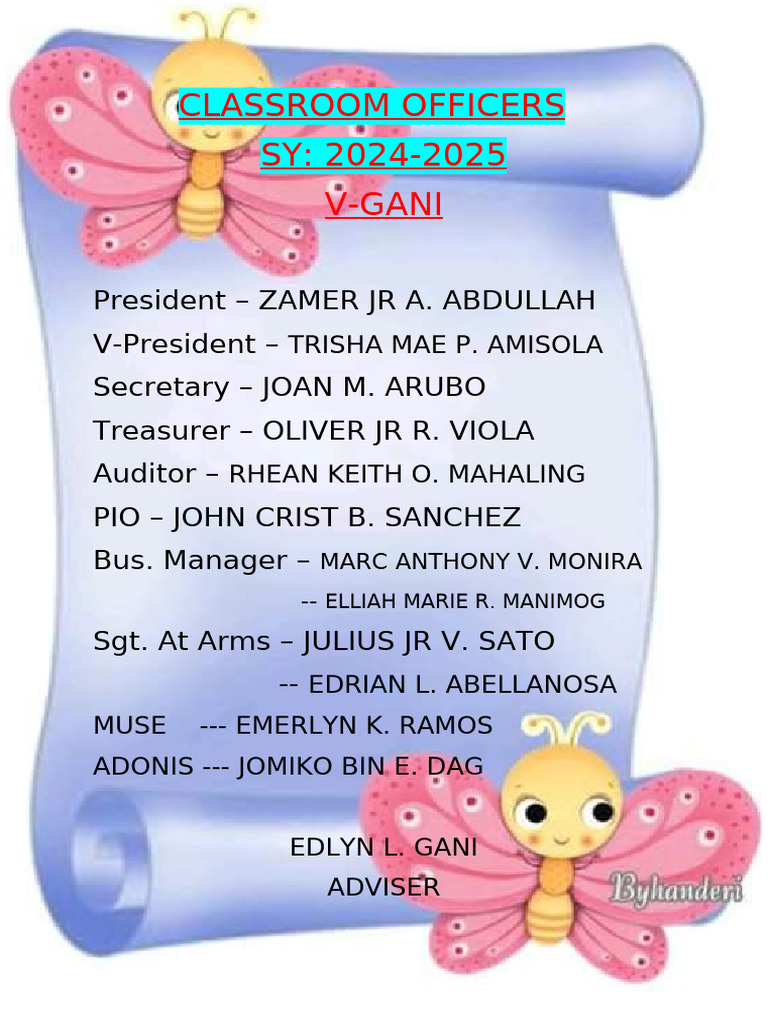 CLASSROOM OFFICERS | PDF