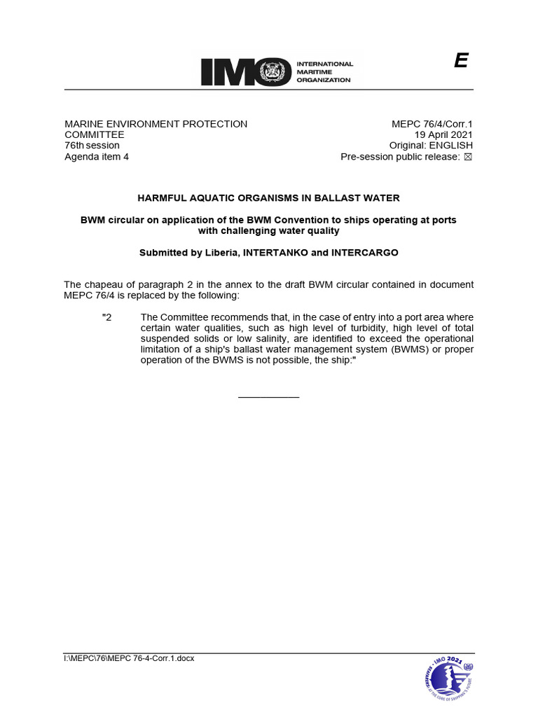 MEPC 76 4 Corr.1 | PDF