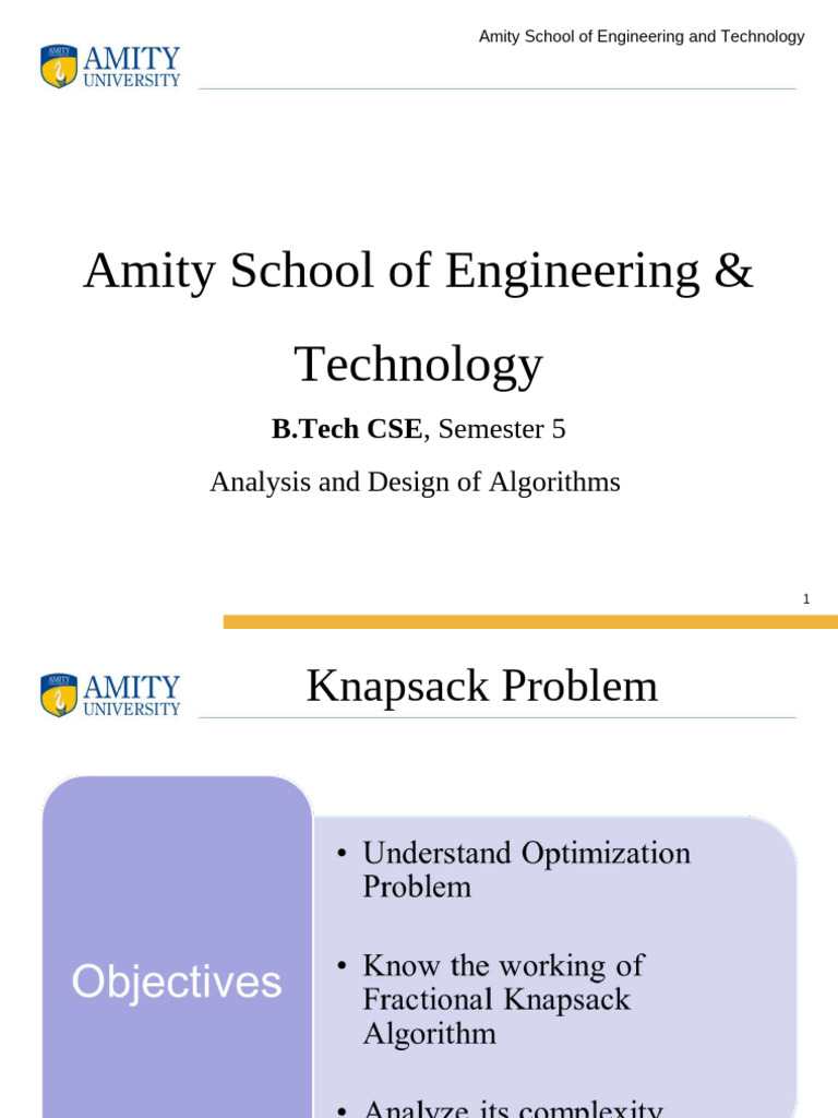 MODULE 2B Knapsack Greedy Method | PDF | Mathematical Analysis ...