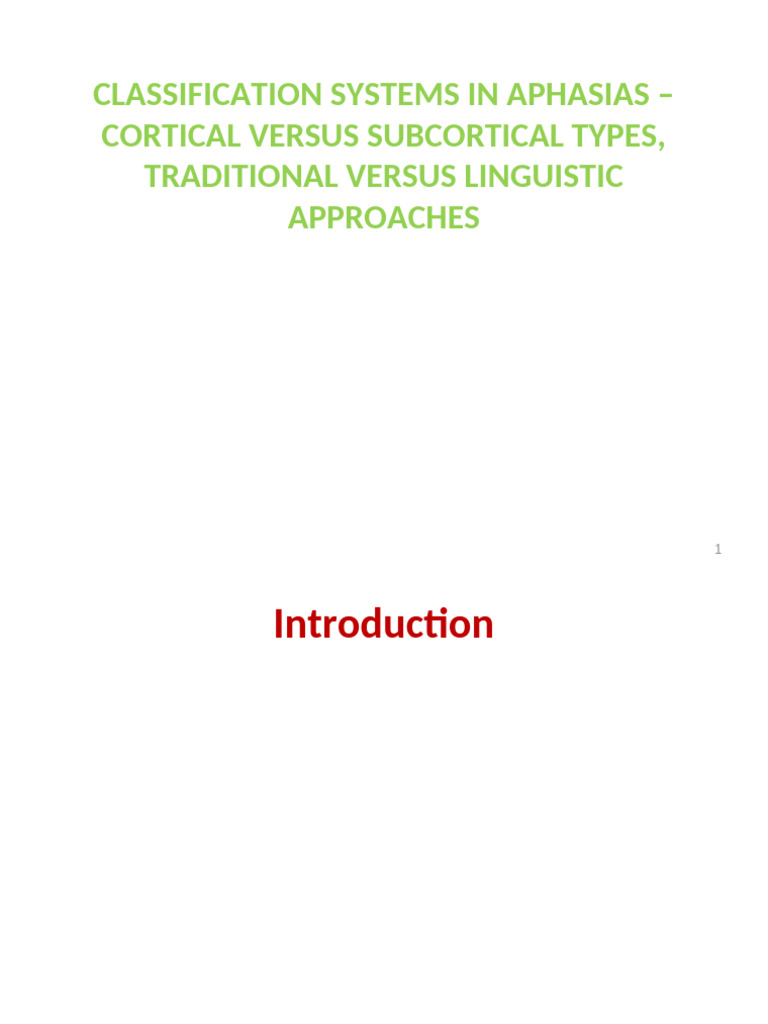 Classification of Aphasia Class III | PDF | Aphasia | Speech