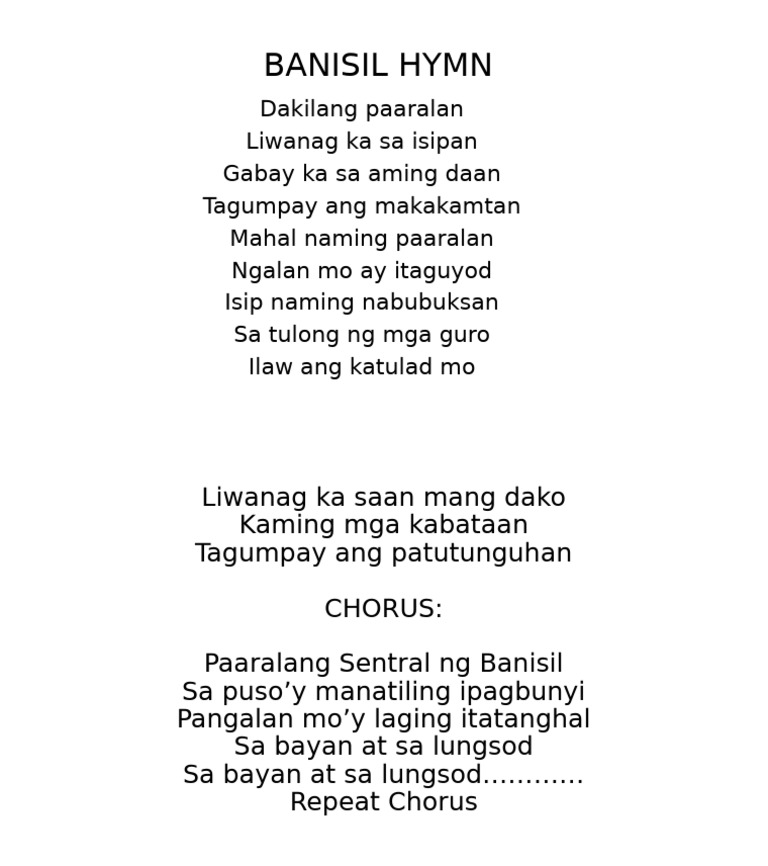 Banisil Hymn | PDF