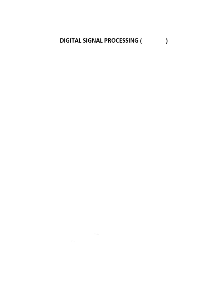 Dsp-coplete Notes (1) | PDF | Digital Signal Processing | Discrete ...