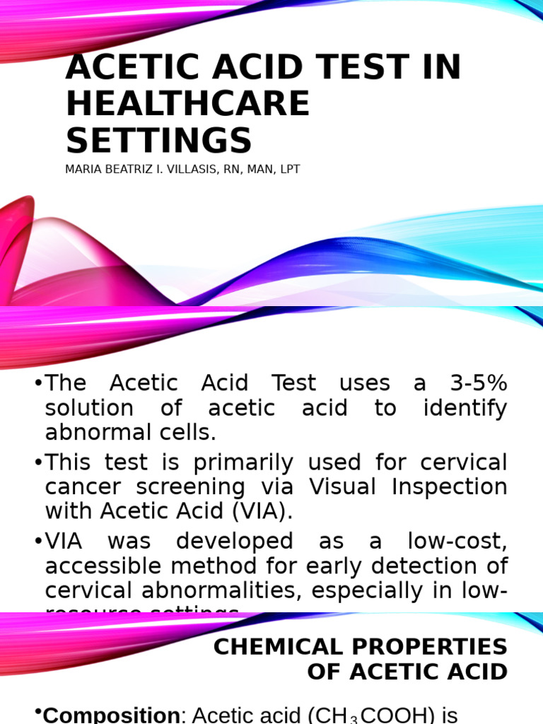 Acetic Acid Test for Cervical Cancer Screening | PDF | Cervical Cancer ...