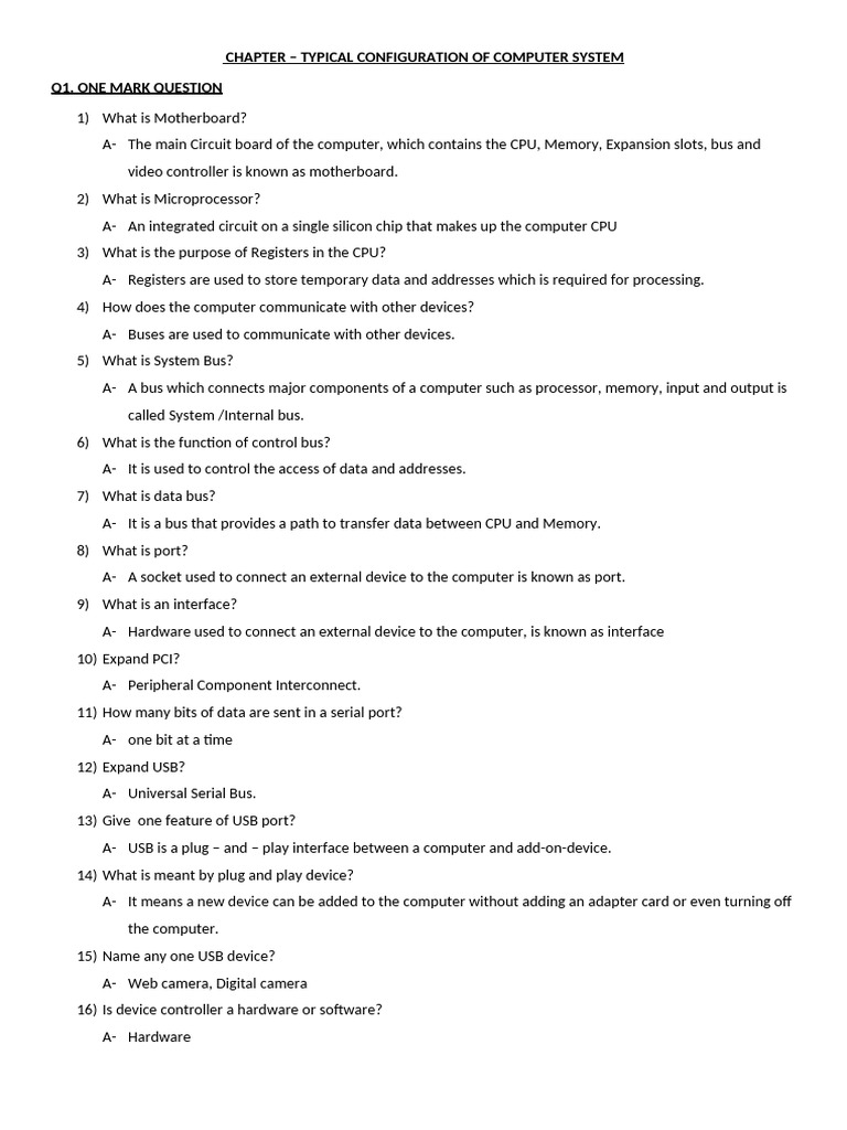 CHAPTER - Typical Configuration of Computer - FINAL | PDF | Power ...