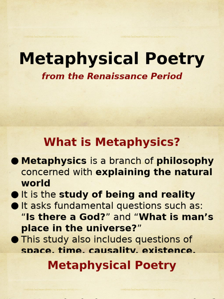 Examples of Metaphysical Poetry | PDF | Poetry