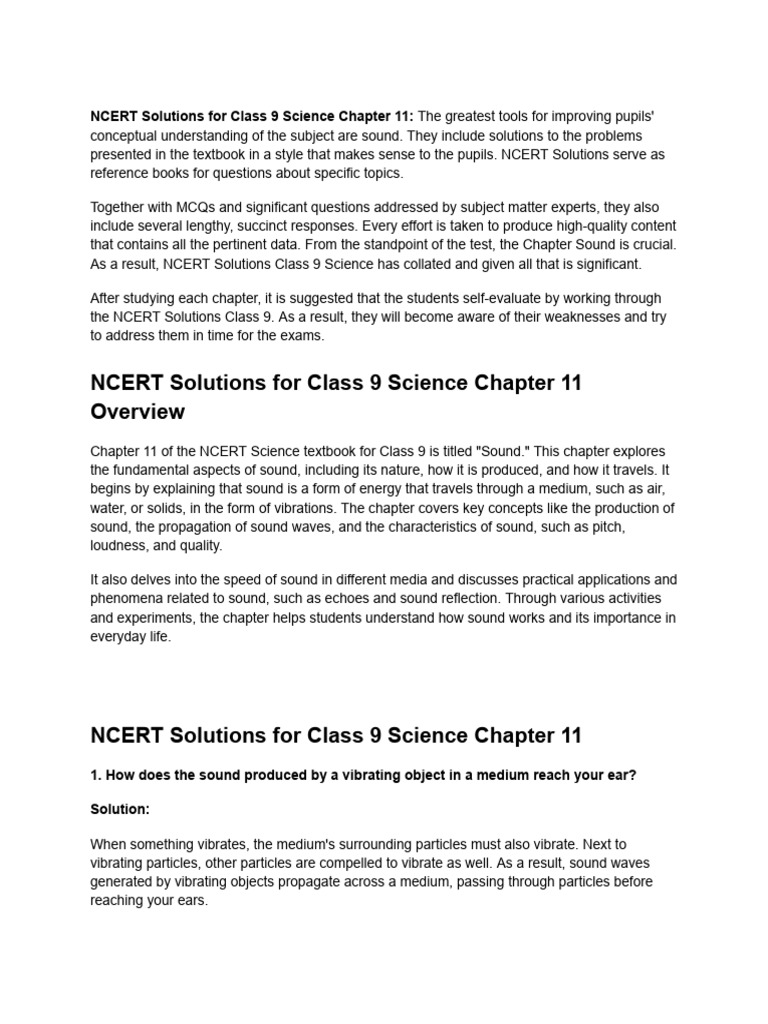 NCERT Solutions For Class 9 Science Chapter 11 - The Greatest Tools For ...