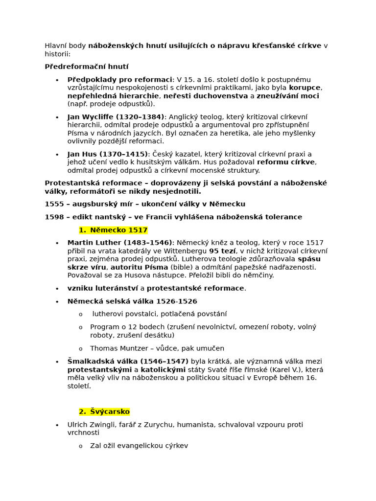 Reformace | PDF
