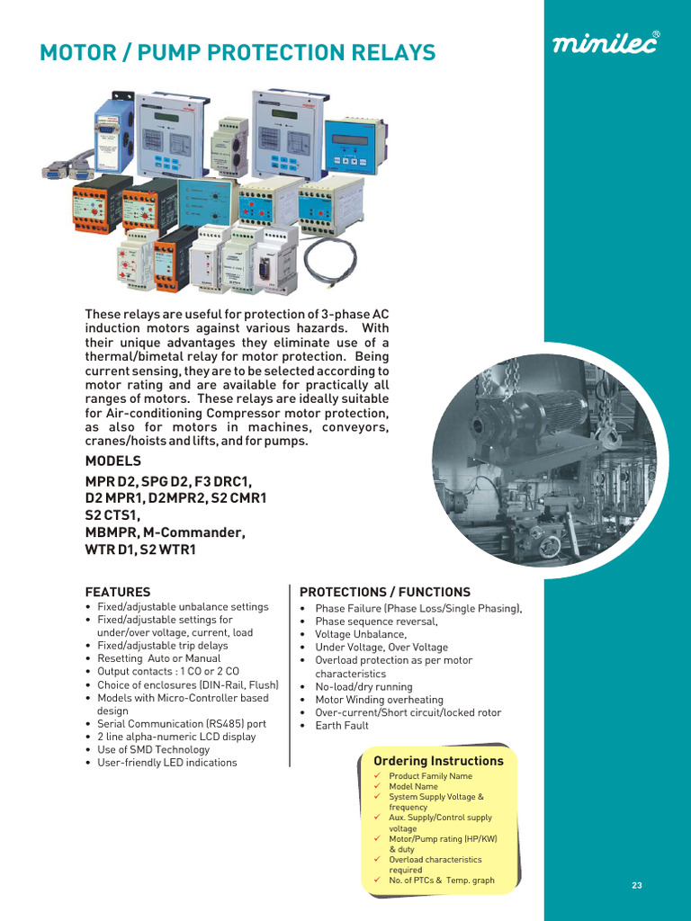 Minilec SPG D2 Pump Protection Relay | PDF | Power Supply | Relay